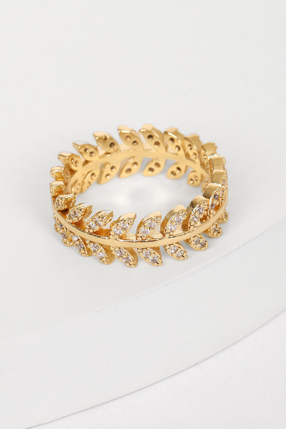 Gold Leaf Ring - Gold Vine Ring - 14KT Gold Plated Ring - Lulus