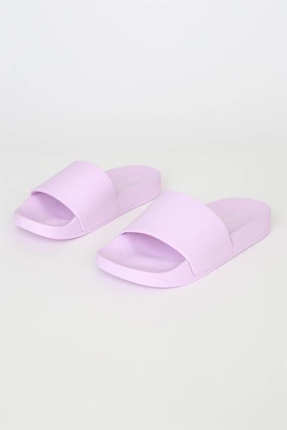 Casa Clara Tommy Sandals - Lavender Slides - Rubber Pool Slides - Lulus