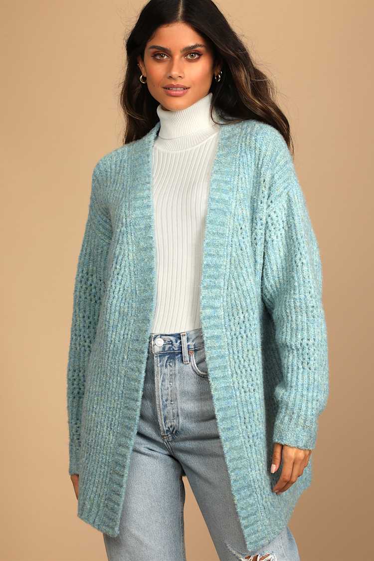 Blue Cardigan Sweater