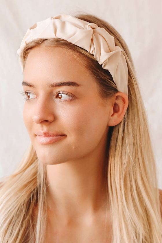 Beige Headband - Pleated Headband - Hair Bands - Lulus