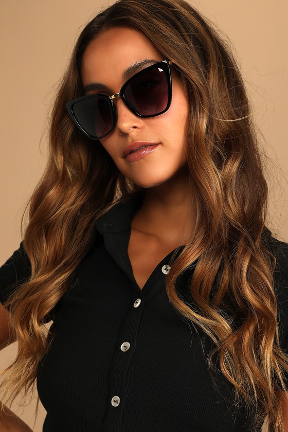 Black Cat Eye Sunglasses Black Sunnies Cat Eye Sunnies Lulus