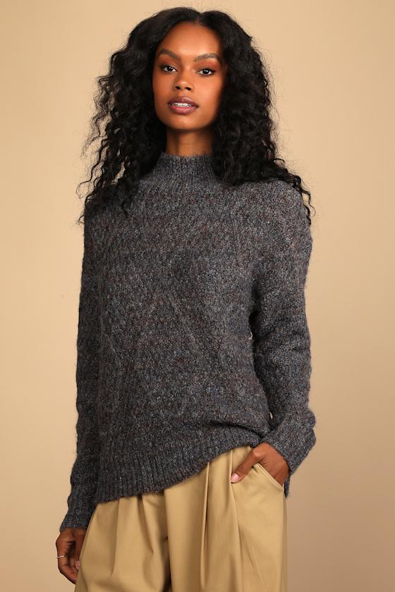 Purple Multi Sweater - Marled Knit Sweater - Drop Shoulder Top - Lulus