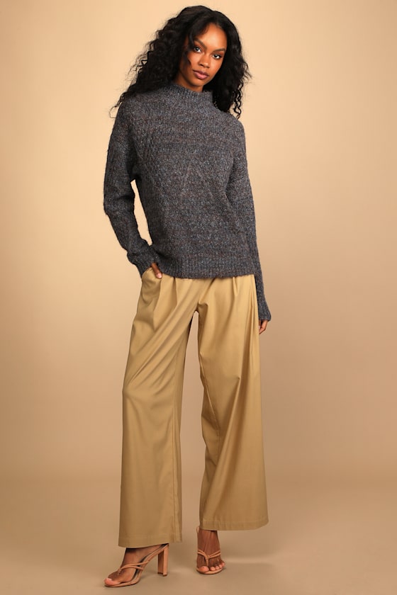 Purple Multi Sweater - Marled Knit Sweater - Drop Shoulder Top - Lulus