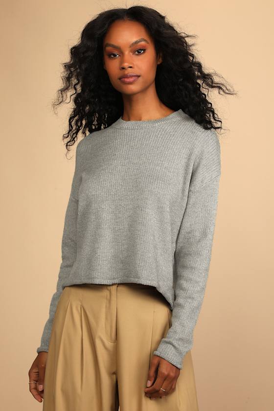 Dark Grey Sweater - Pullover Sweater - Casual Sweater - Lulus