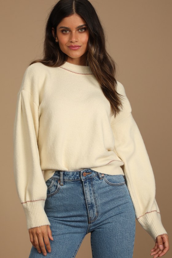 Ivory Sweater - Knit Sweater - Long Sleeve Sweater - Lulus