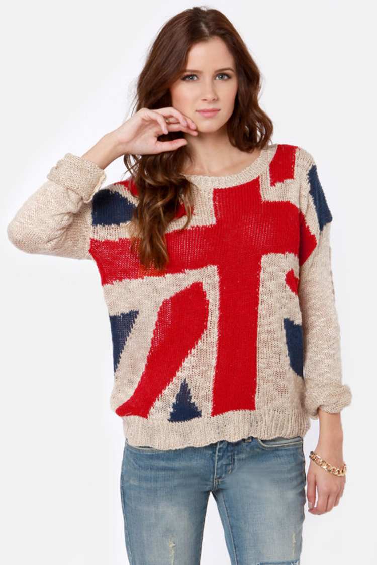 Union Jack Sweater Dress 100% Cashmere Union Jack Sweaters Made In