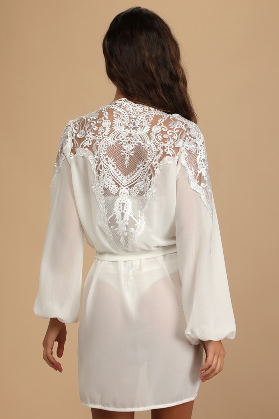 White Lace Robe Bridal Lingerie Wedding Lingerie Bride Robe Lulus