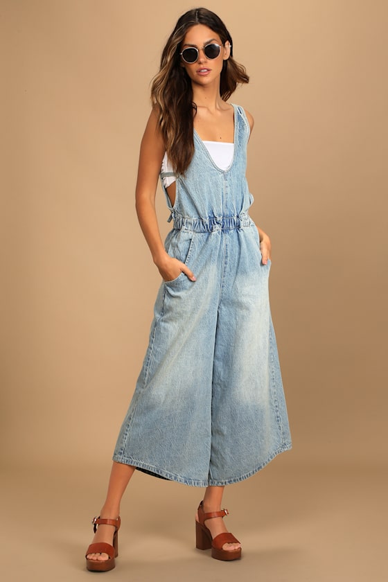 Free People Aloral Jumpsuit - Light Wash Jumpsuit - Jumpsuit - Lulus