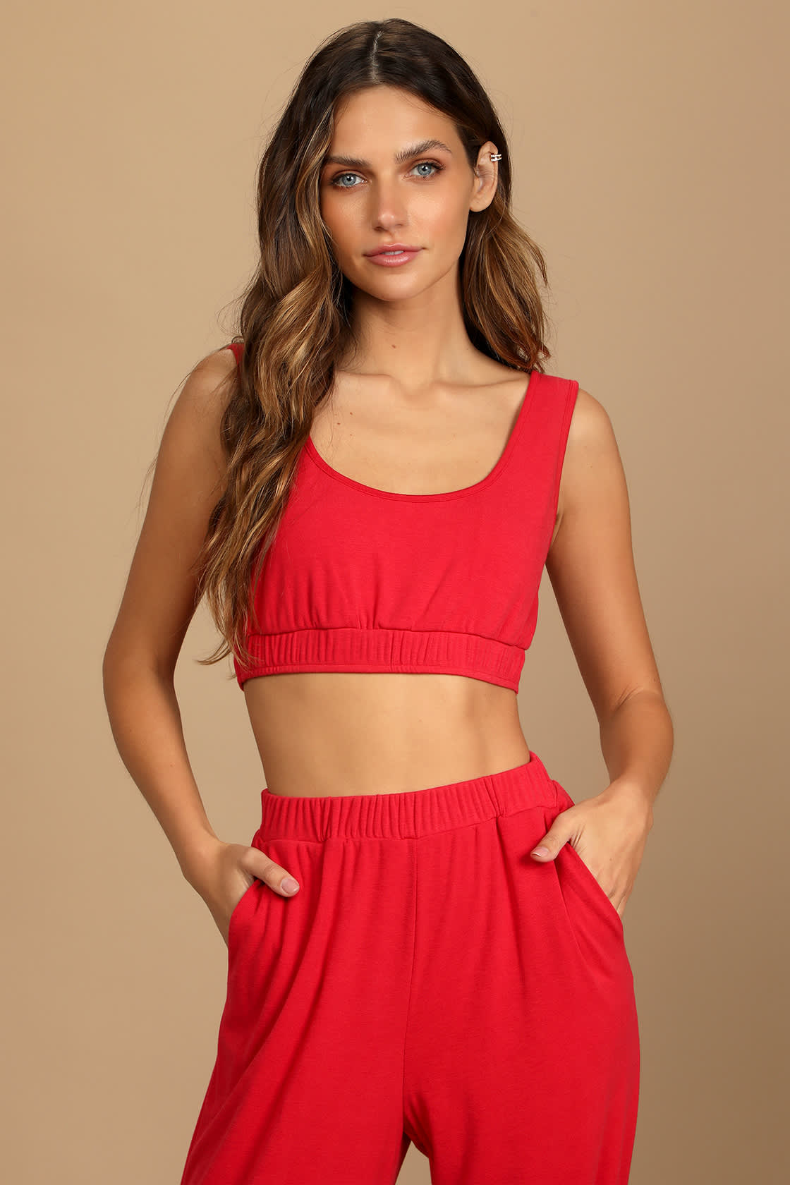 Red Bra Top - Crop Top - Cropped Tank Top - Lounge Crop Top - Lulus