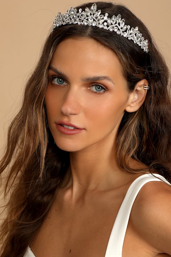 Silver Rhinestone Tiara - Cubic Zirconia Tiara - Bridal Tiara - Lulus