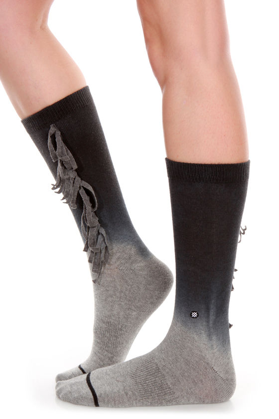 Stance Lola Socks - Grey Socks - Fringe Socks - Ombre Socks - $20.00 ...