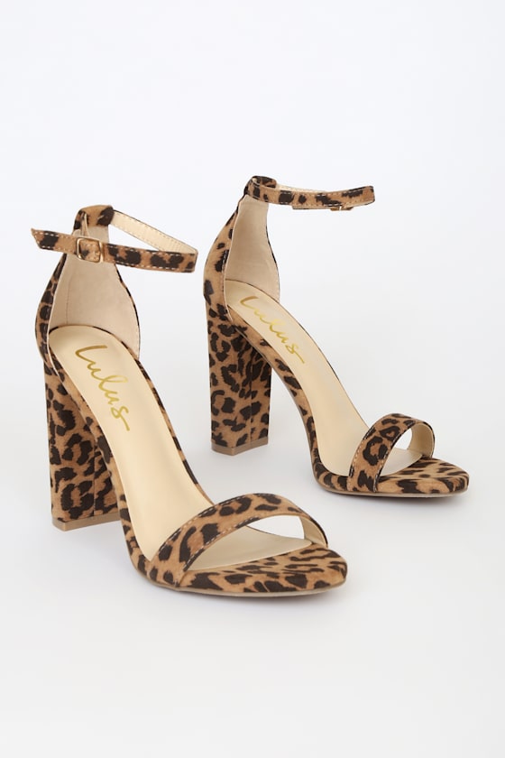 Sexy Leopard Print Heels - Ankle Strap Heels - Single Sole Heel - Lulus