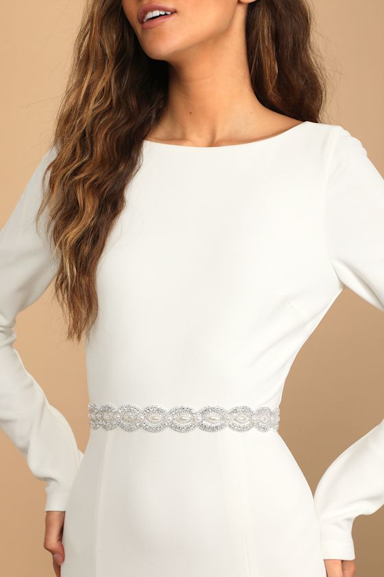 Silver Belt - Wedding Belt - Rhinestone Belt - CZ Belt - Lulus