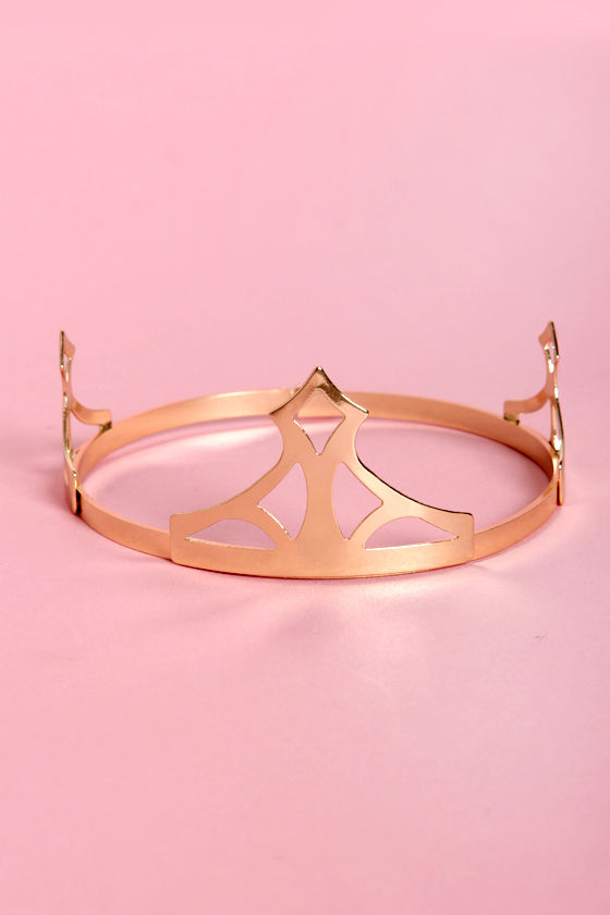 Pretty Gold Bracelet - Crown Bracelet - Gold Bangle - $13.00 - Lulus