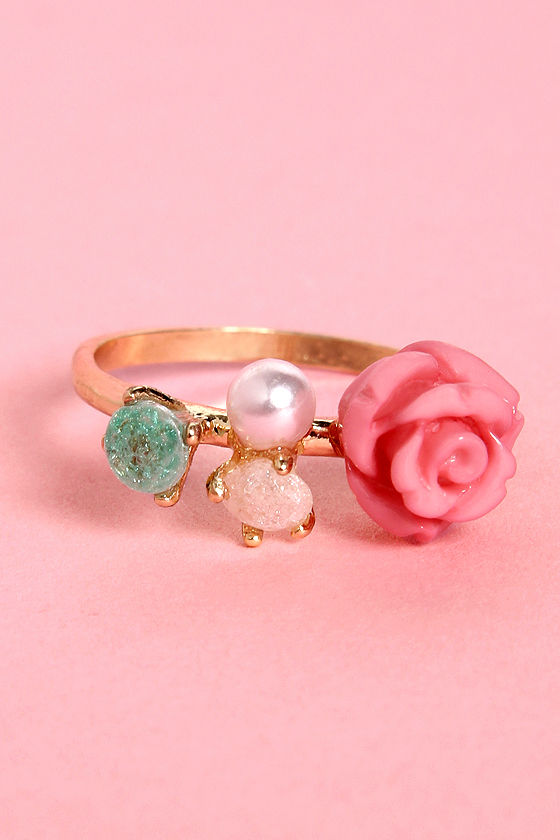 Cute Pink Ring - Rose Ring - Gold Ring - $17.00 - Lulus