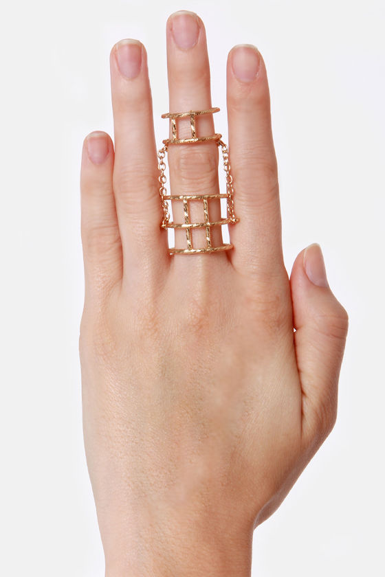 Cool Knuckle Ring - Gold Ring - Double Ring - $12.00 - Lulus