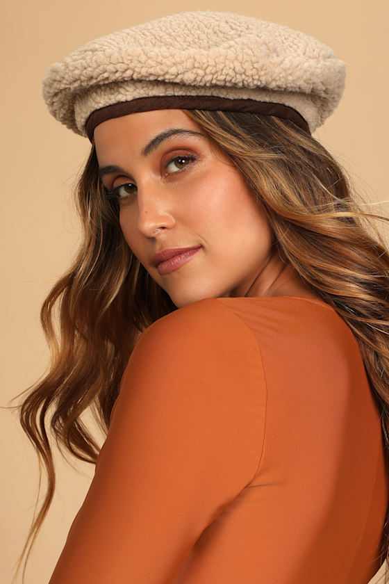 Beige Beret - Reversible Beret - Teddy Beret - Faux Suede Beret - Lulus
