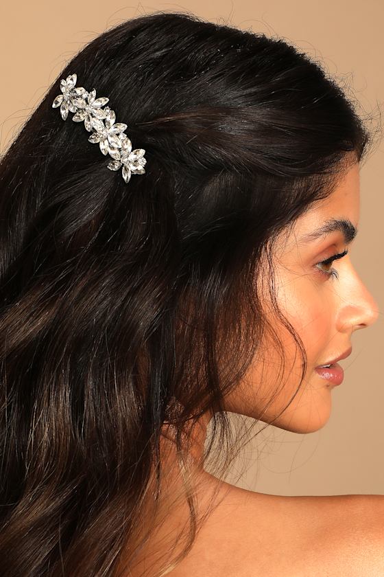 Silver Hair Clip - Rhinestone Hair Clip - Cubic Zirconia Hairpin - Lulus