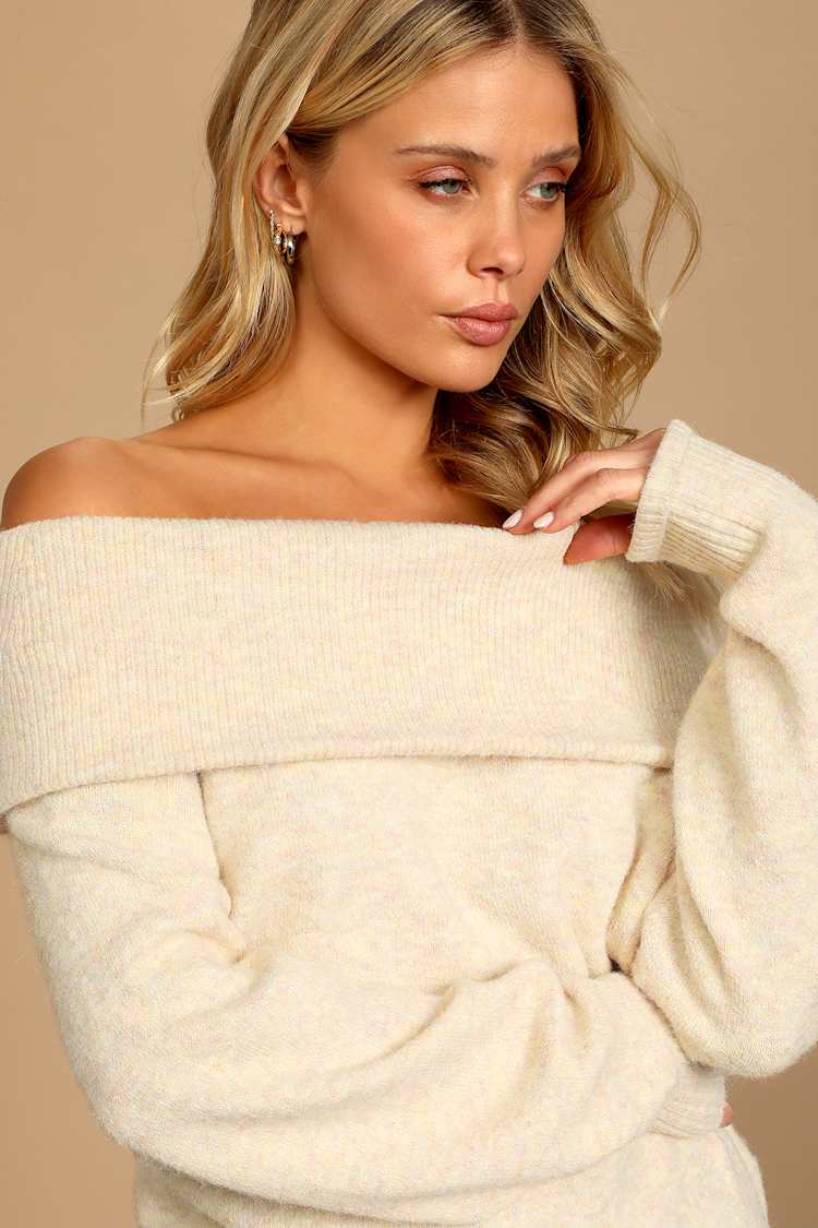 Off The Shoulder Knit Sweaters