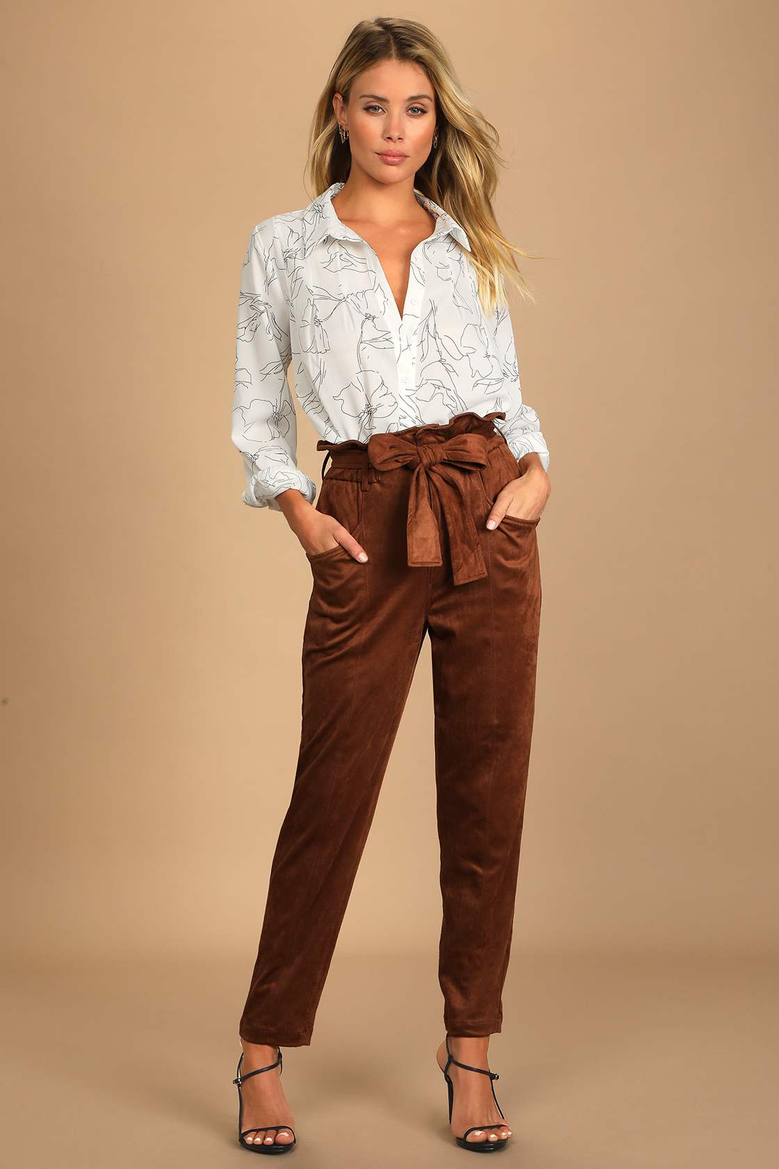 Blank NYC Mocha Brownie - Brown Suede Pants - High-Waisted Pants - Lulus