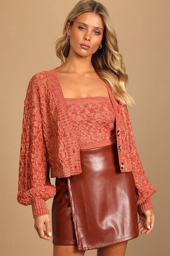 Rust Red Sweater Set - Cable Knit Sweater Set - Knit Tube Top Set - Lulus