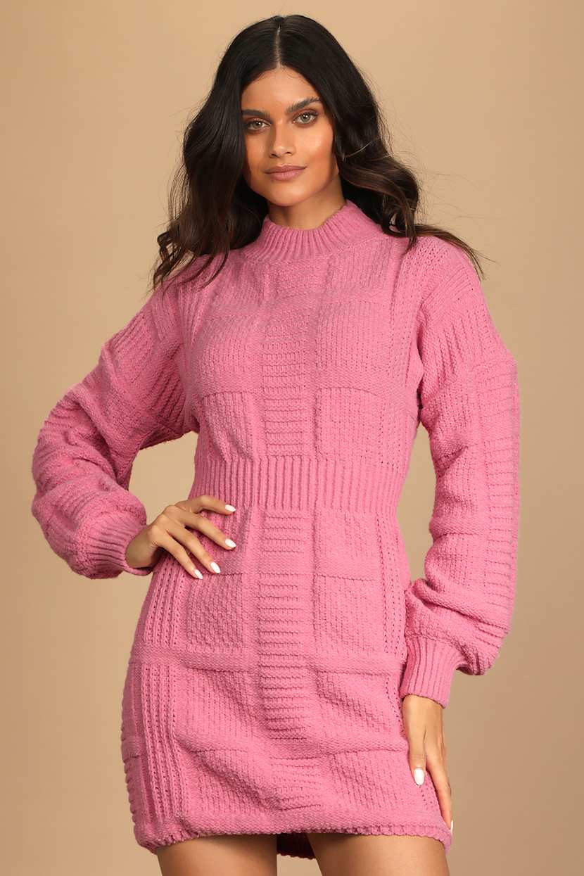 Pink Cable Knit Sweater