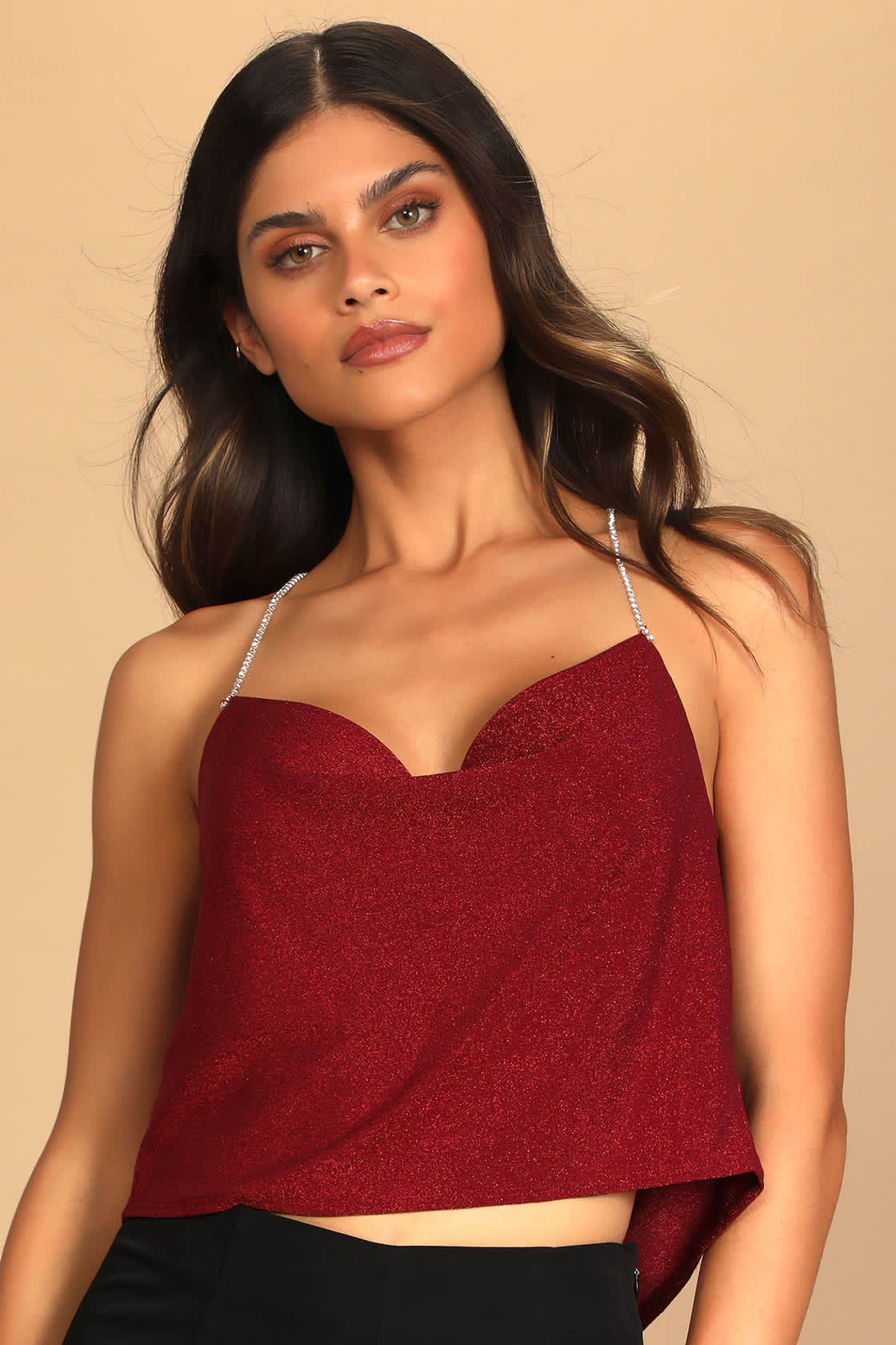 Sparkly Red Cami Top - Backless Top - Rhinestone Strap Tank Top - Lulus