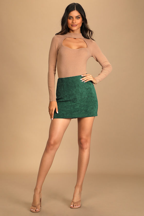 Cute Emerald Green Skirt Mini Skirt Corduroy Mini Skirt Lulus