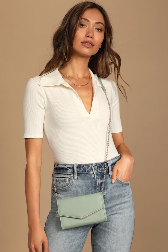 Sage Green Chain Wallet - Wristlet Wallet - Women's Wallet - Lulus