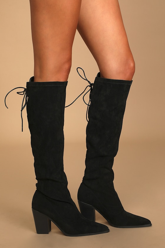Black Suede Boots - Thigh High Boots - Tall Boots for Women - Lulus