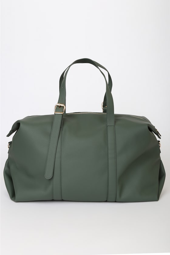 Green Weekender Bag - Faux Leather Bag - Weekender Bag - Lulus