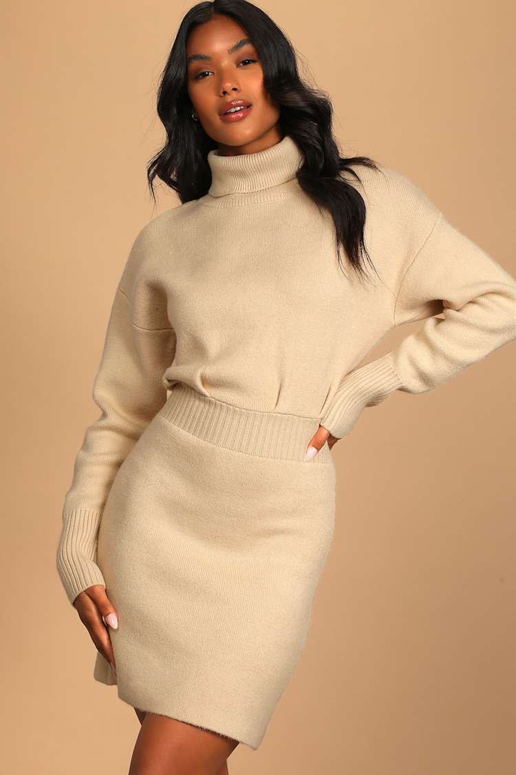 Mini Sweater Dress Turtleneck