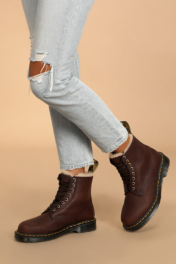 Dr. Martens 1460 Pascal - Brown Boots - Genuine Leather Boots - Lulus