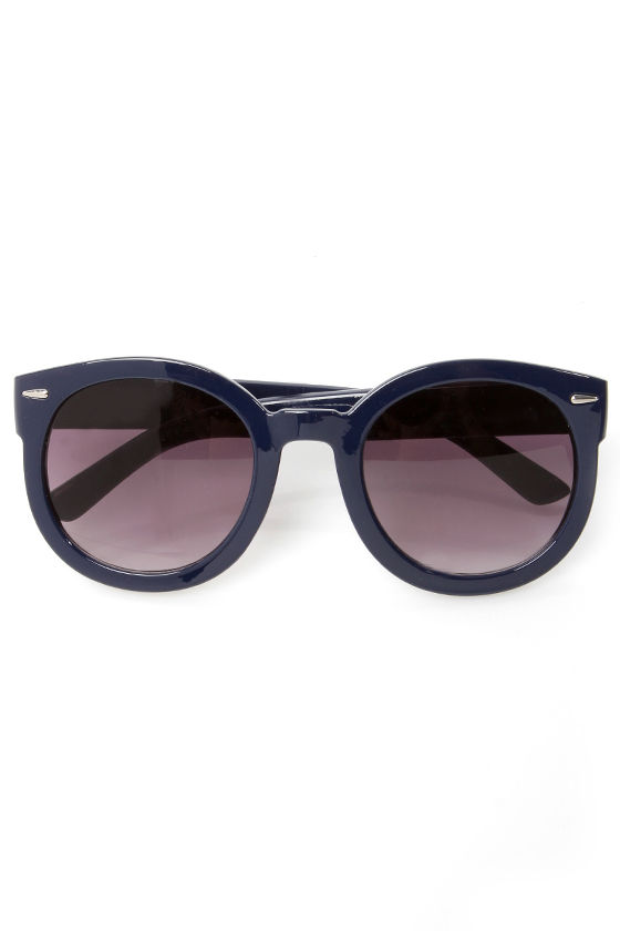 Cool Navy Blue Sunglasses Seventies Sunglasses 900 Lulus 1071