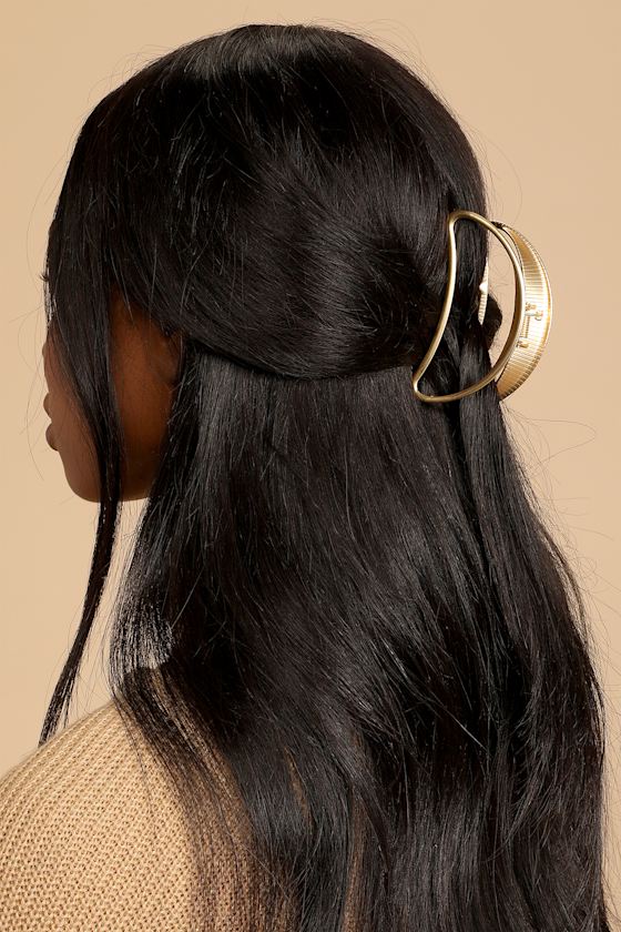 Gold Hair Clip - Crescent Moon Hair Clip - Gold Claw Clip - Lulus