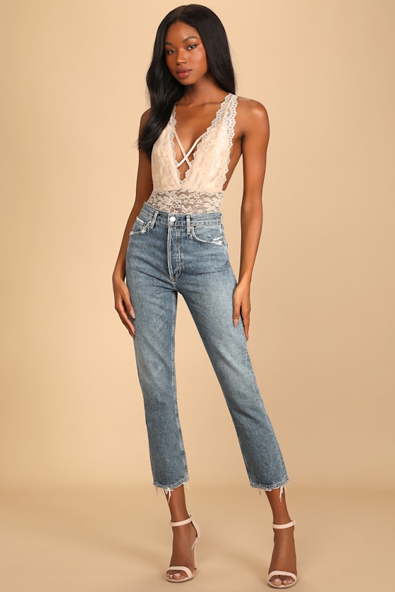 Blush Pink Bodysuit - Sleeveless Lace Bodysuit - Sheer Bodysuit - Lulus