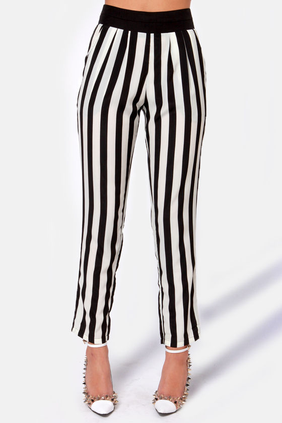Cute Black and White Pants - Striped Pants - $33.00 - Lulus