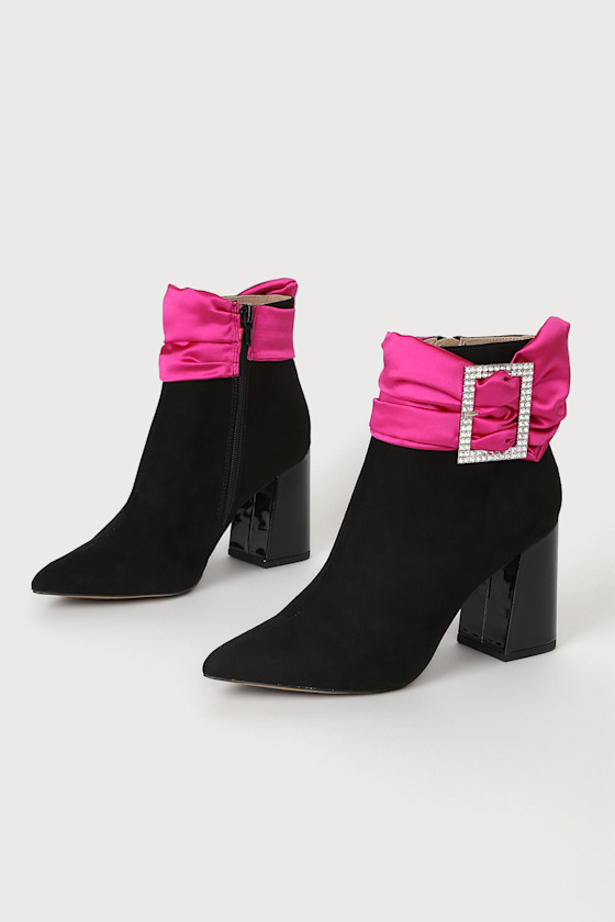 Betsey Johnson Millburn - Faux Suede Boots - Rhinestone Booties - Lulus