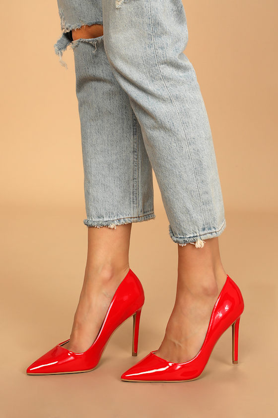 Red Patent Heels - Red Patent Pumps - Pointed-Toe Pumps - Lulus