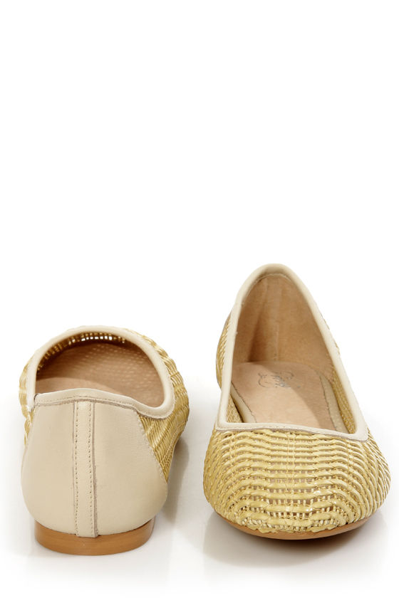 Envy Diamond Bone Basket Weave Leather Ballet Flats - $62.00 - Lulus