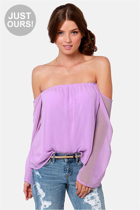 Sexy Off-the-Shoulder Top - Lavender Top - $32.00 - Lulus