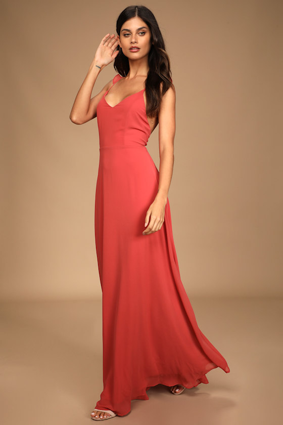 Rusty Rose Maxi Dress - Sleeveless Dress - Bridesmaid Dress - Lulus
