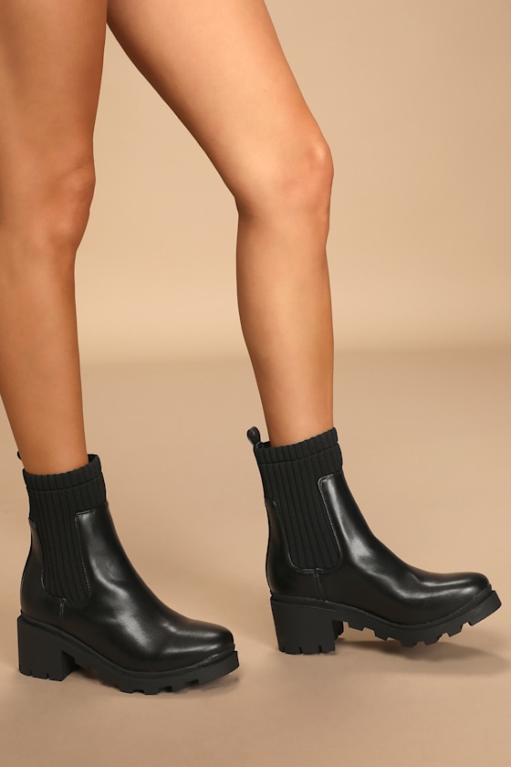 Black Mid-Calf Boots - Platform Boots - Mid-Calf Slip-On Boots - Lulus
