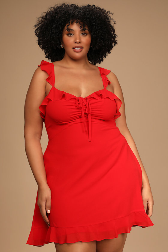 Cute Red Dress - Ruffled Mini Dress - Ruffled Dress - Mini Dress - Lulus