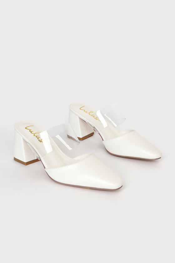 White Mules - Faux Suede Pumps - Pointed-Toe Heels - Lulus