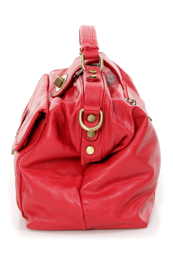 Chic Structured Handbag - Red Handbag - Vegan Leather Purse - $42.00 ...
