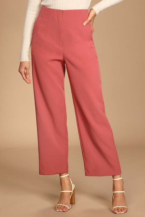 Mauve Pink Pants - High-Rise Pants - Trouser Pants - Pants - Lulus