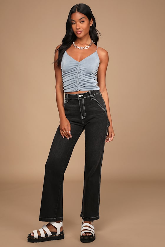 Light Blue Top - Blue Cami Top - Ruched Cami - Women's Tops - Lulus