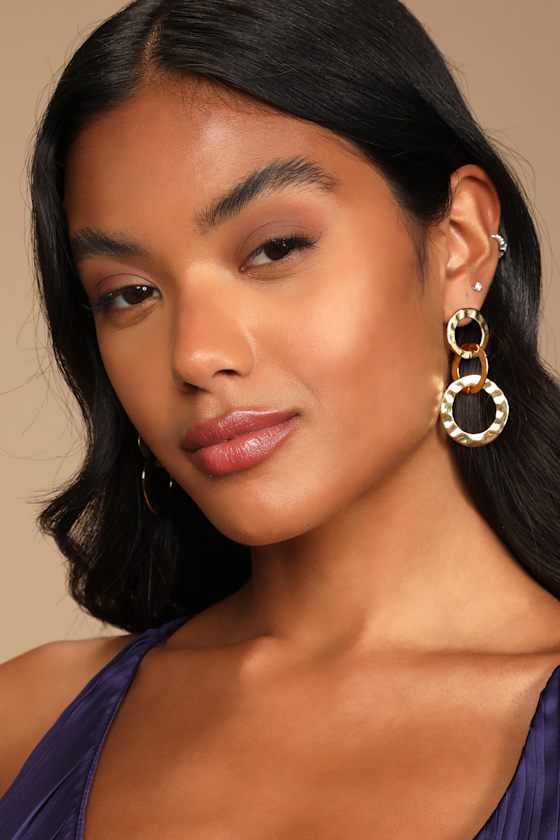 Gold Earrings - Drop Earrings - Loop Earrings - Circle Earrings - Lulus