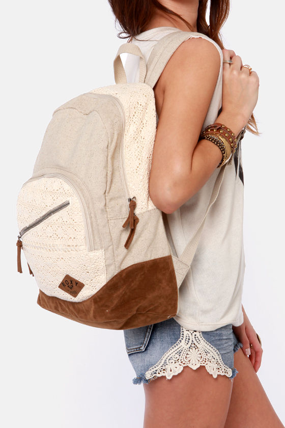Roxy Lately Backpack - Beige Backpack - Lace Backpack - $52.00 - Lulus